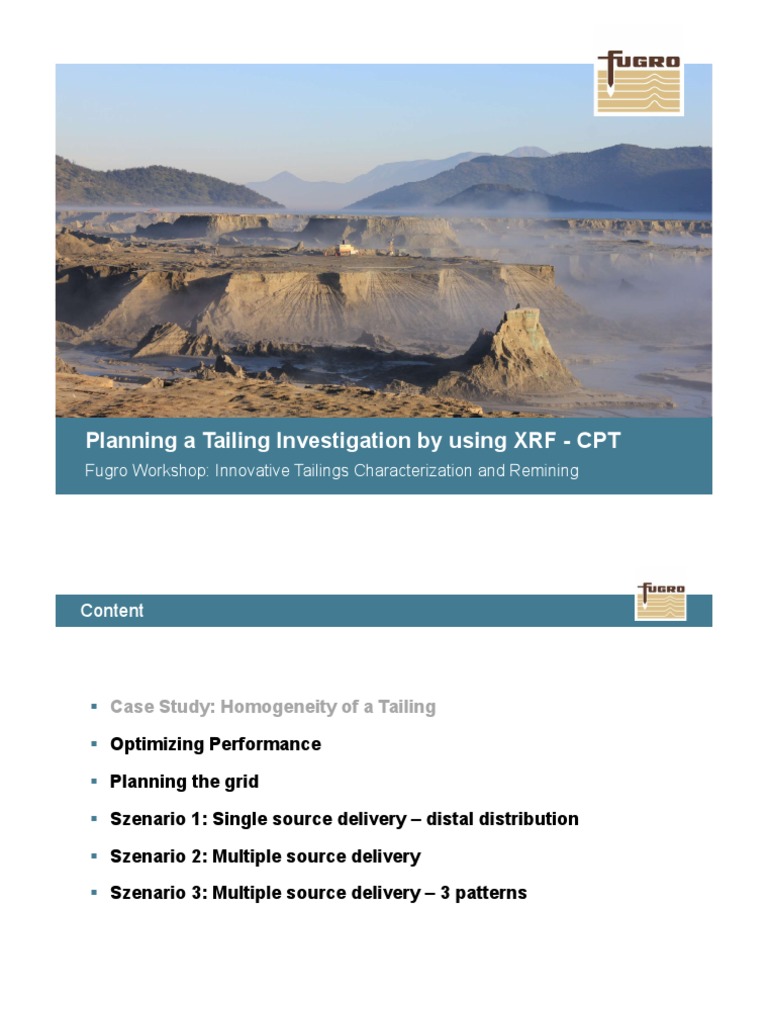 Planning a Tailing Investigation using XRF and CPT | PDF | Chemistry ...