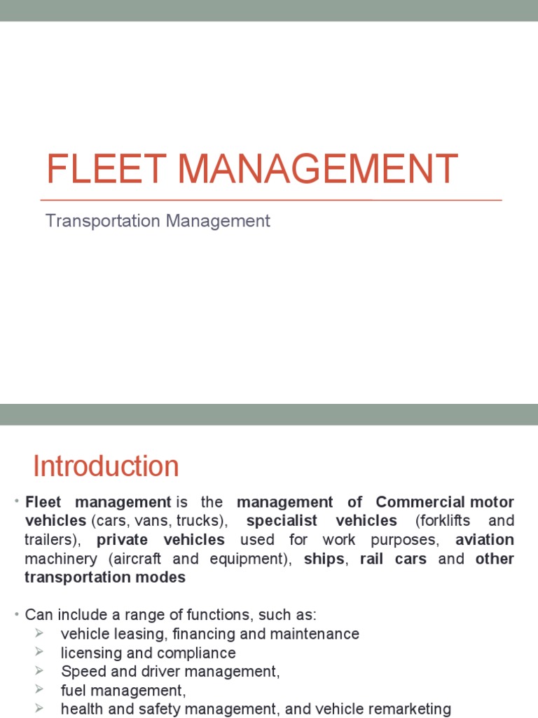 15 Fleet Management | PDF | Cargo | Transport