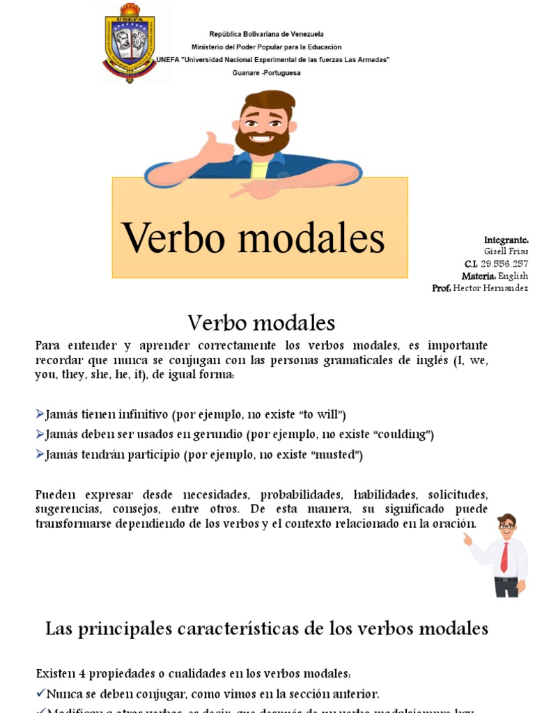 Verbo Modales | Descargar gratis PDF | Verbo | Conjugación gramatical