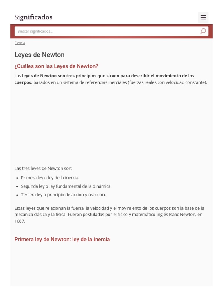 Leyes de Newton (Resumen) - Cuáles Son, Fórmulas y Ejemplos ...
