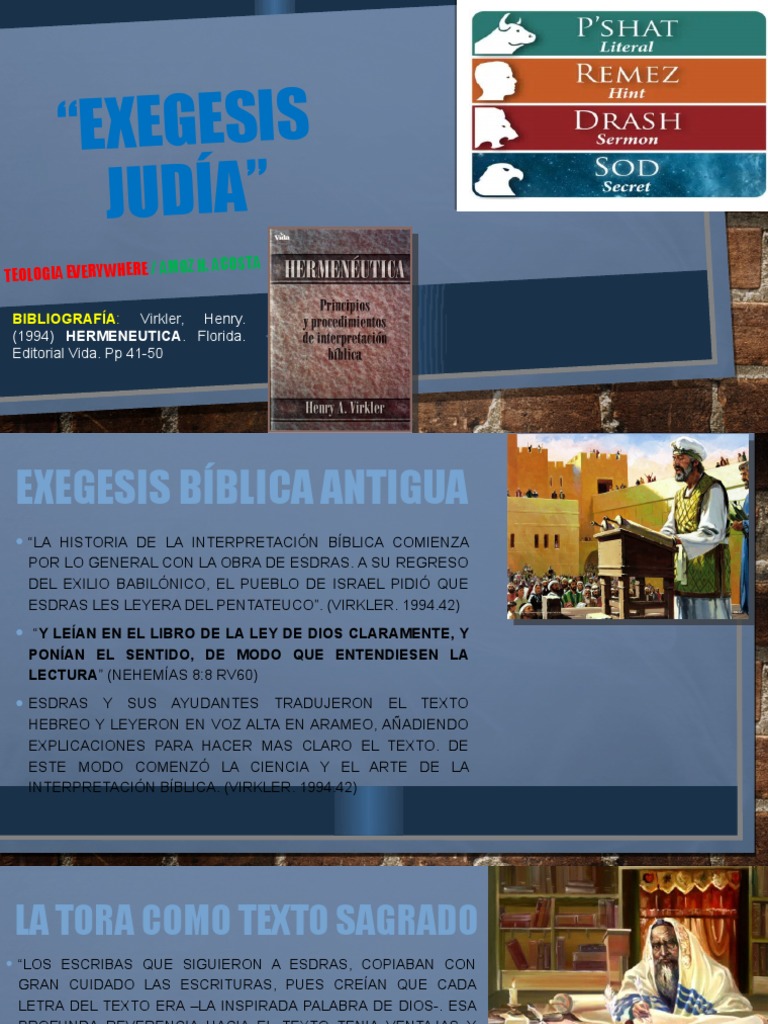 La exégesis bíblica judía antigua según la hermenéutica del Pardes ...