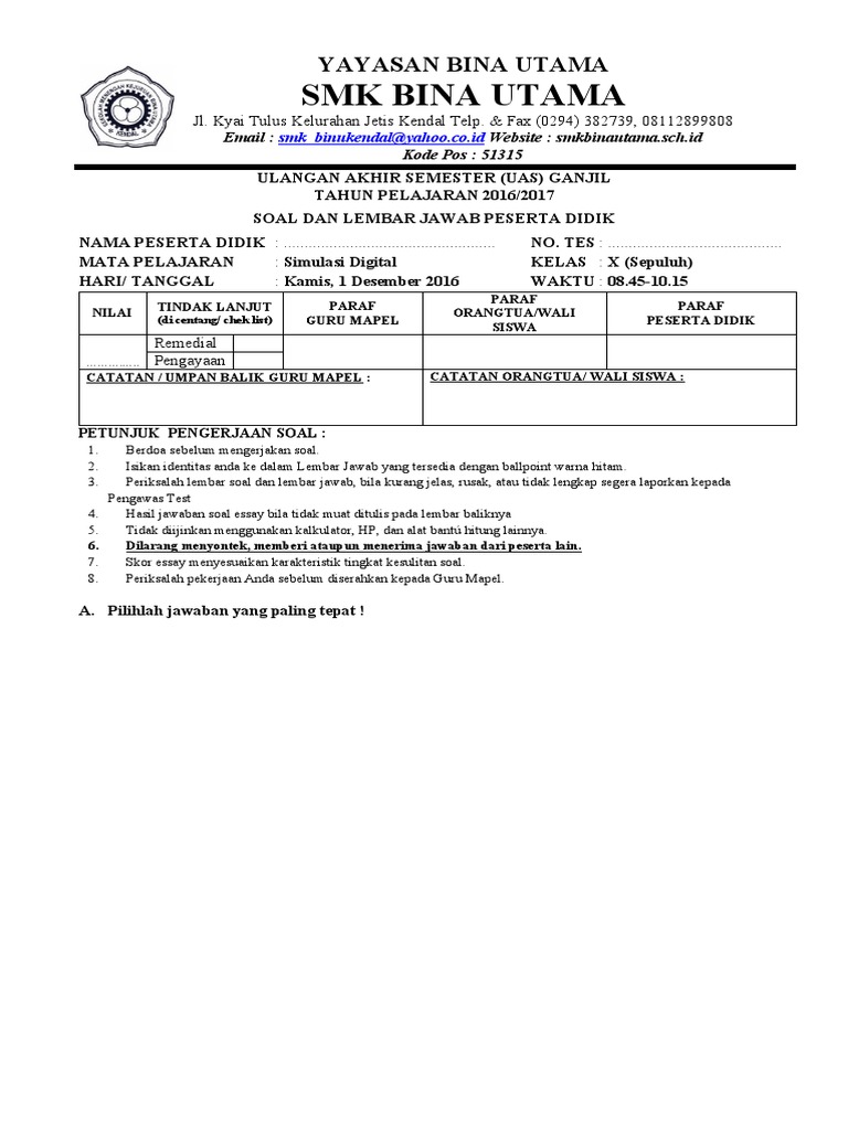 Simdig Kelas X Fix | PDF