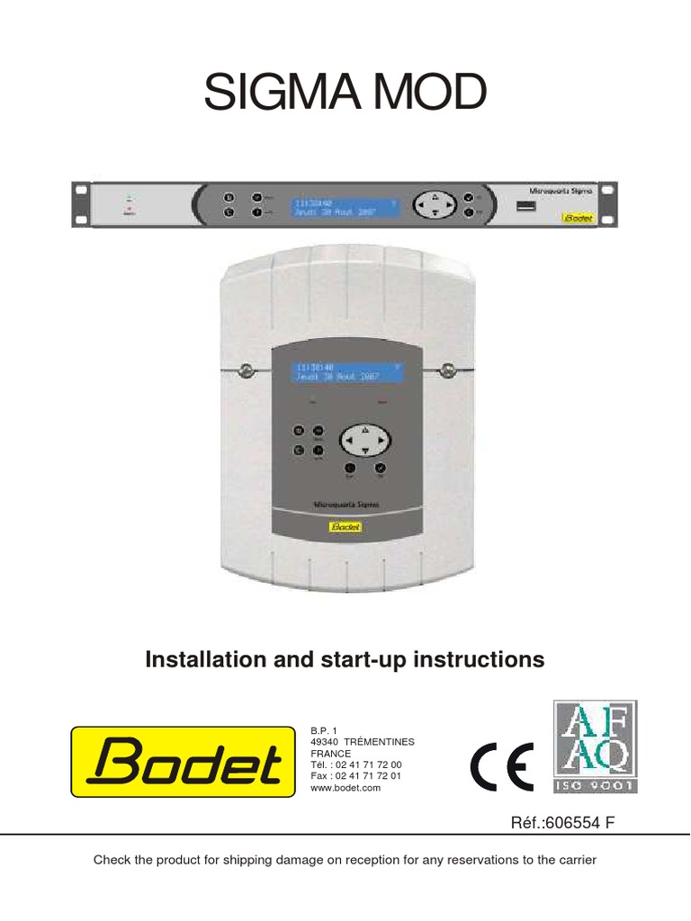 Sigma Mod: Installation and Start-Up Instructions | PDF | Computer ...