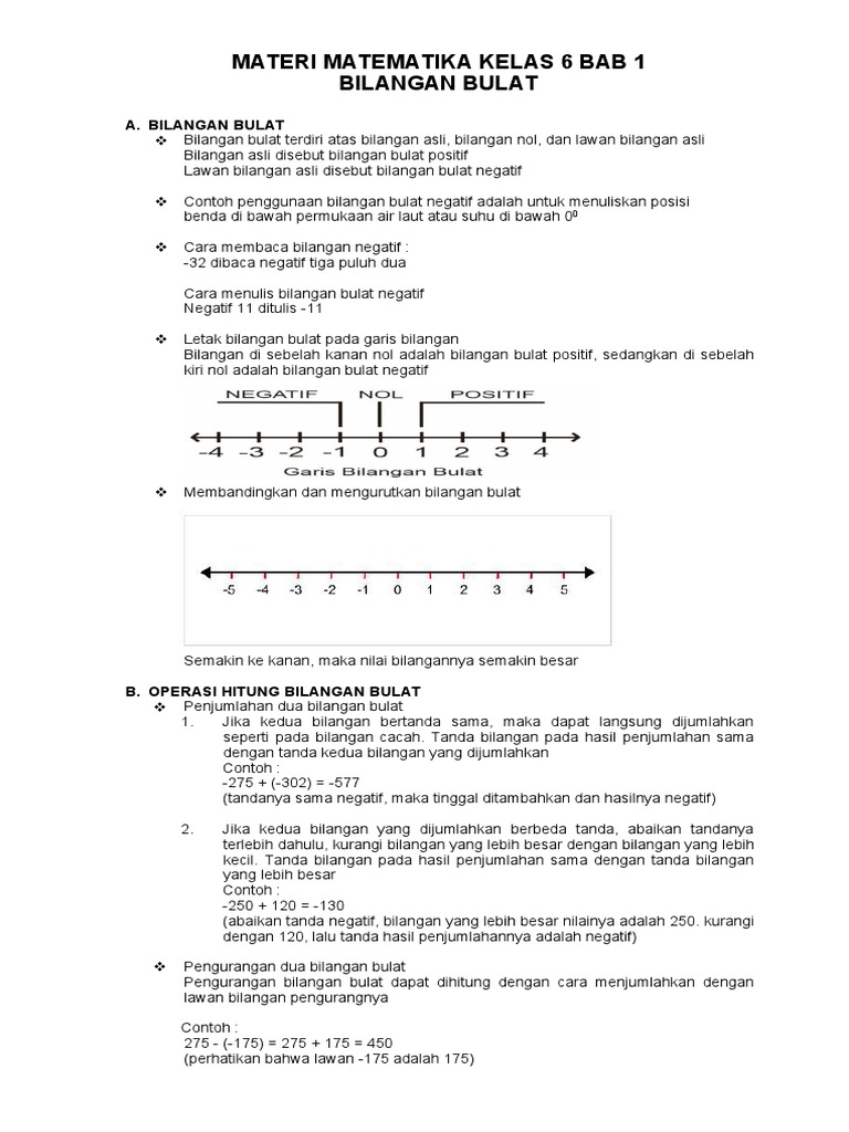 Materi Matematika Kelas 6 Bab 1 Pdf