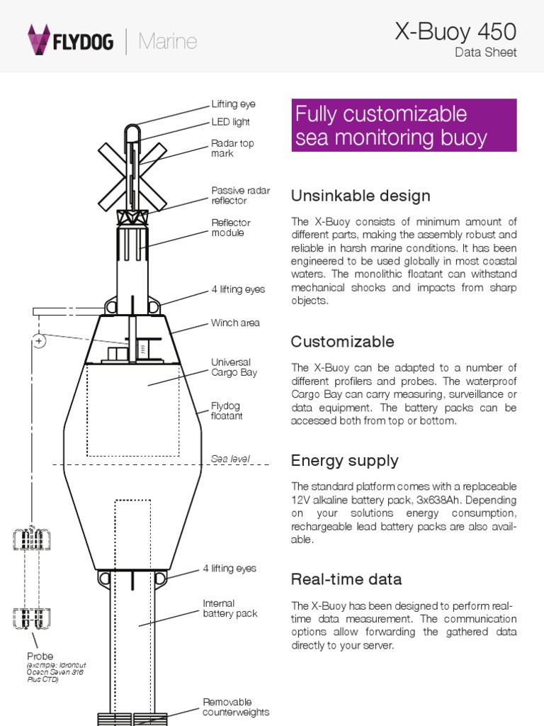 X Buoy 450 (Sea Monitoring Buoy) Data Sheet | Sea | Surveillance