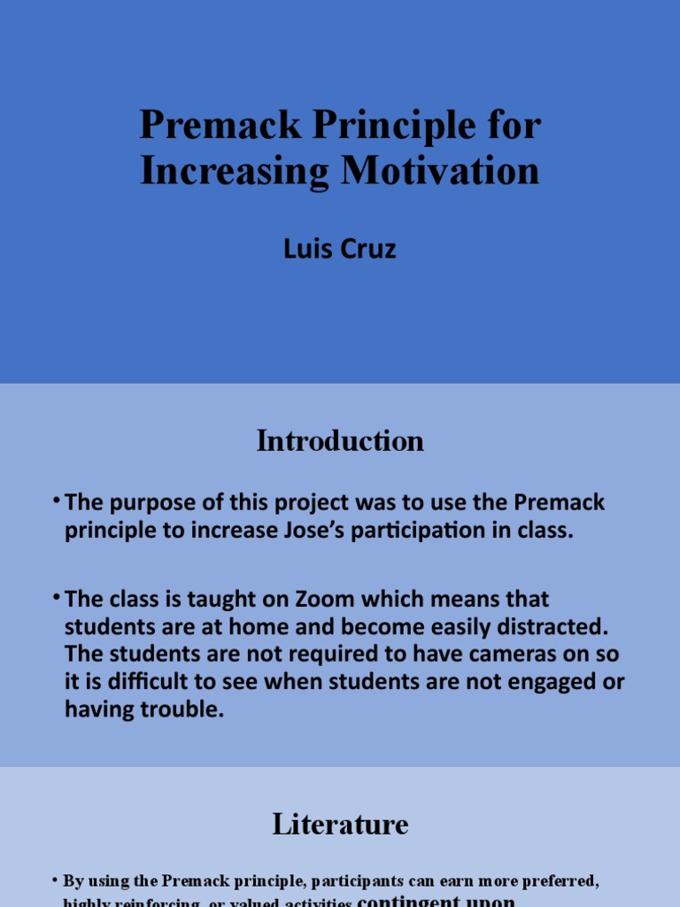 Final Project Aba Premack Principle Power Point | PDF | Autism Spectrum ...