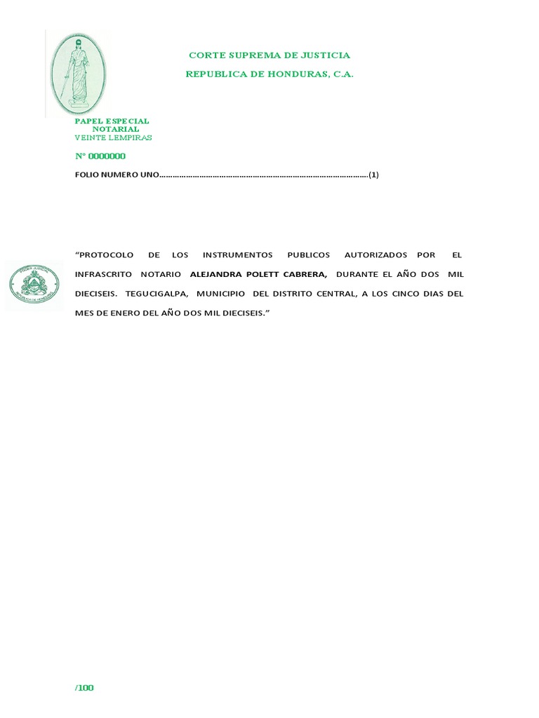 Formato de Hoja Notarial | PDF