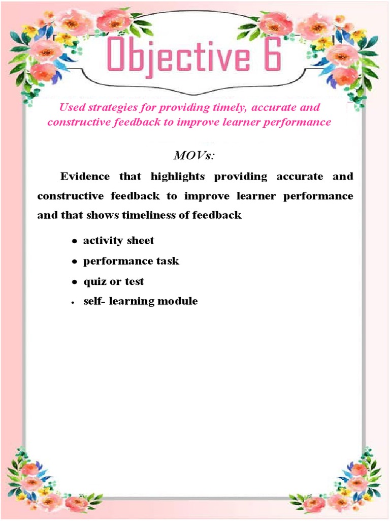 Used Strategies For Providing Timely, Accurate and Constructive ...