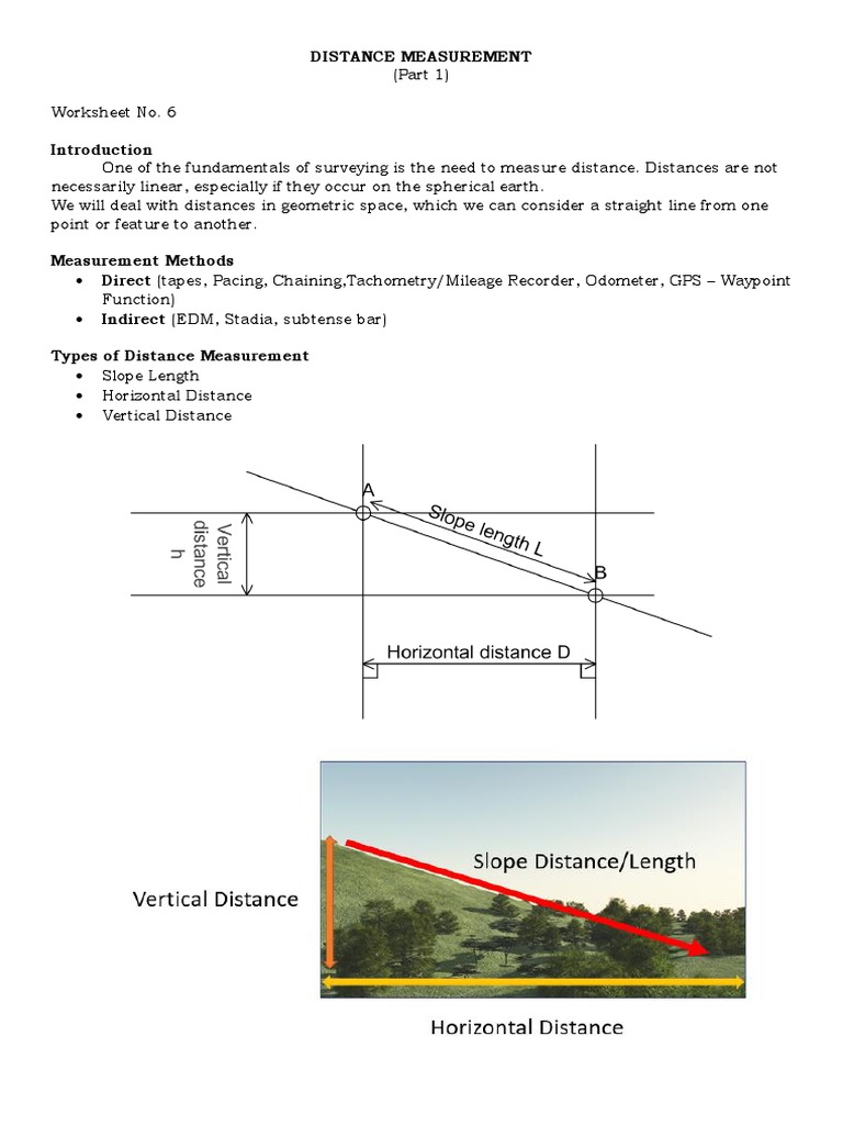 Worksheet 6 - Distance Measurement - Taping | PDF | Surveying ...