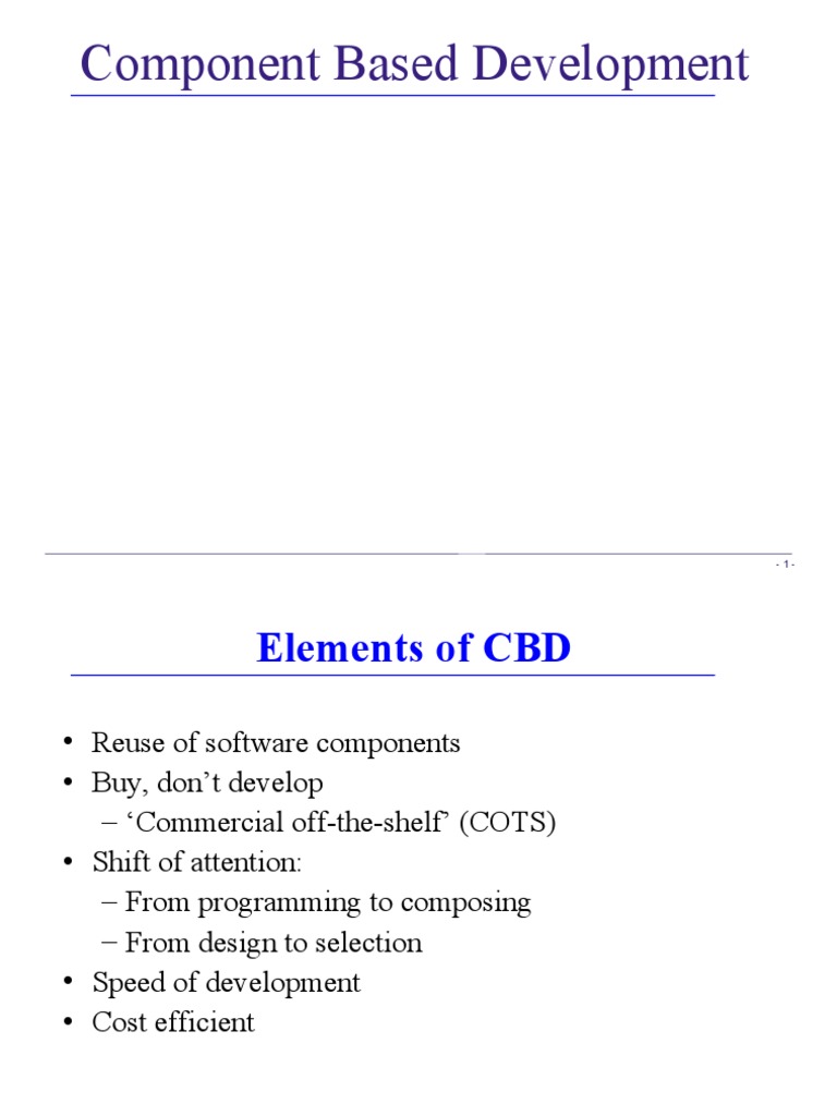 Component Based Development | PDF | Component Based Software Engineering | Component Object Model