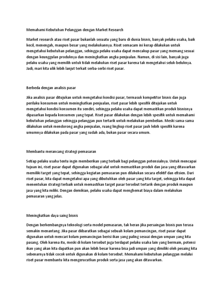 Riset Pasar | PDF