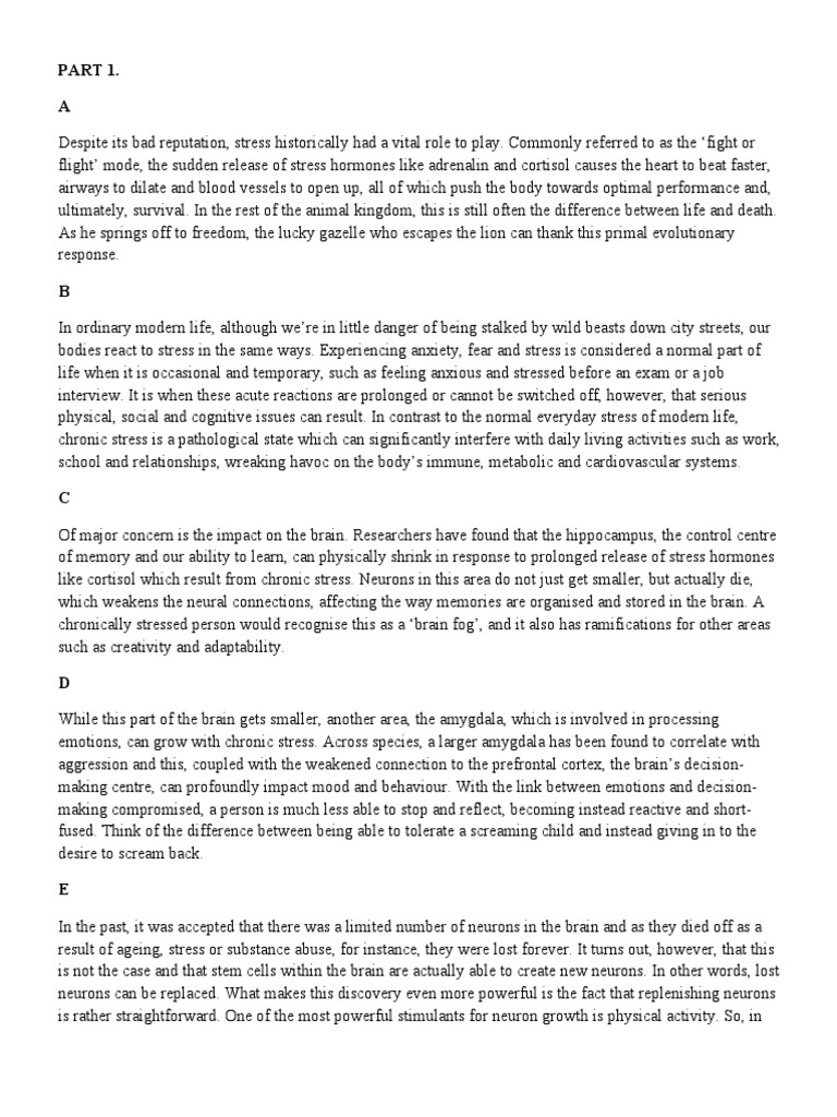 Matching Headings | PDF | Stress (Biology) | Amygdala