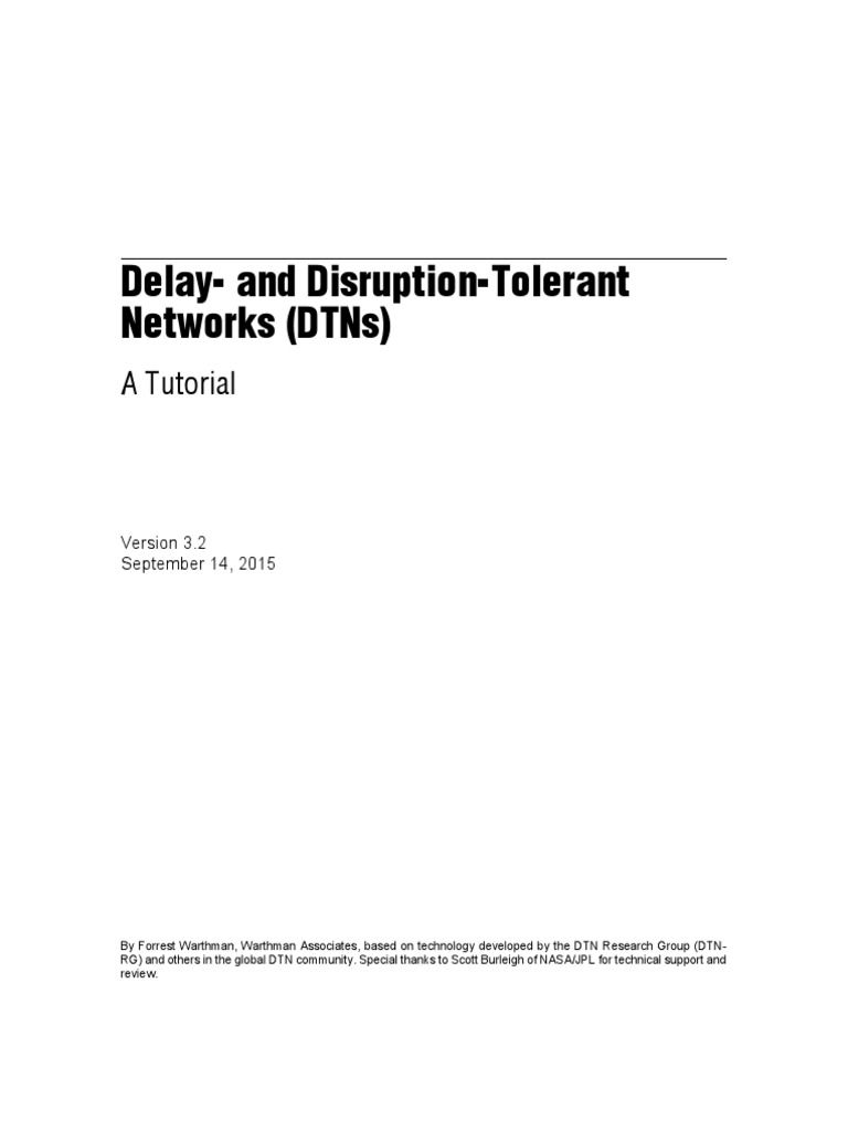Delay-And Disruption-Tolerant Networks (DTNS) : A Tutorial | PDF | Internet Protocols ...