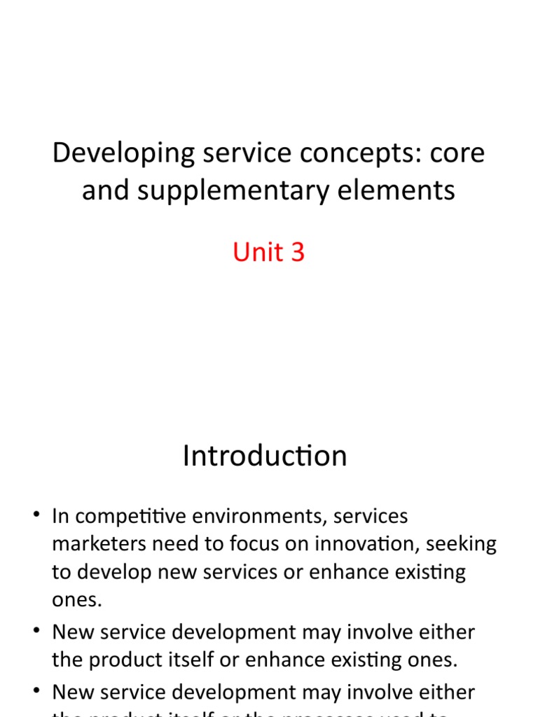 Developing Service Concepts: Core and Supplementary Elements | PDF | Marketing | Market (Economics)