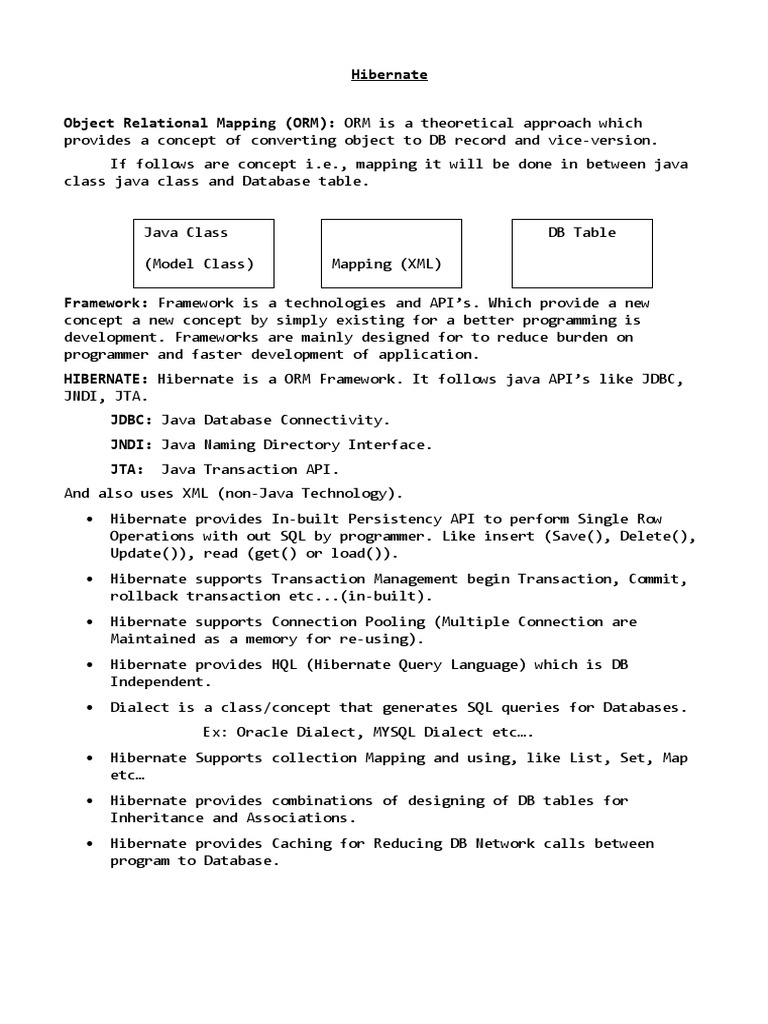 Hibernate Class Notes Pdf Class Computer Programming Method Computer Programming