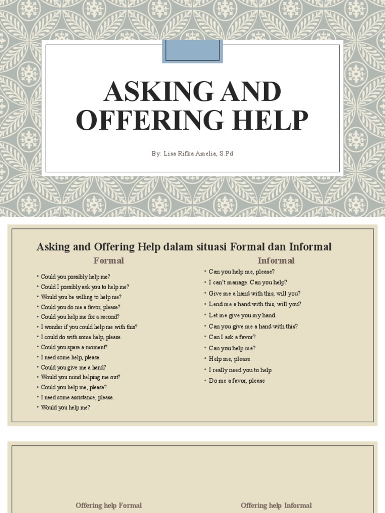 Asking and Offering Help | PDF