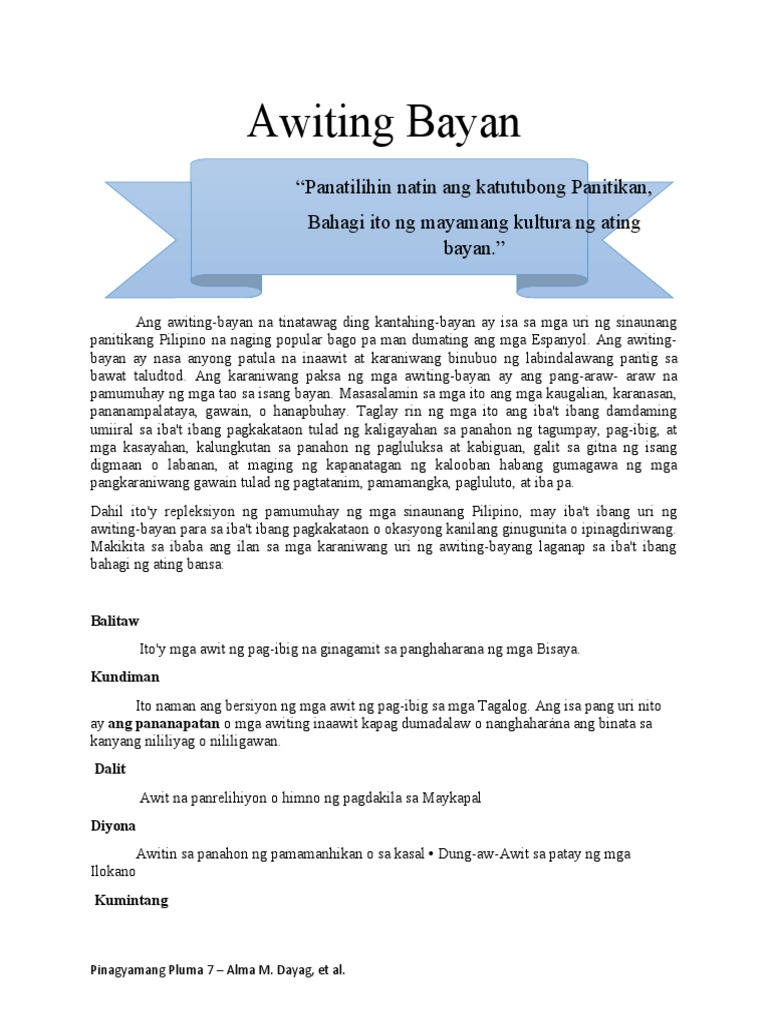 Awiting Bayan | PDF