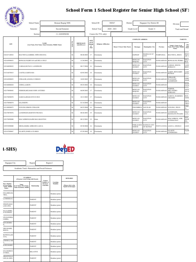School Form 1 (SF 1) | PDF