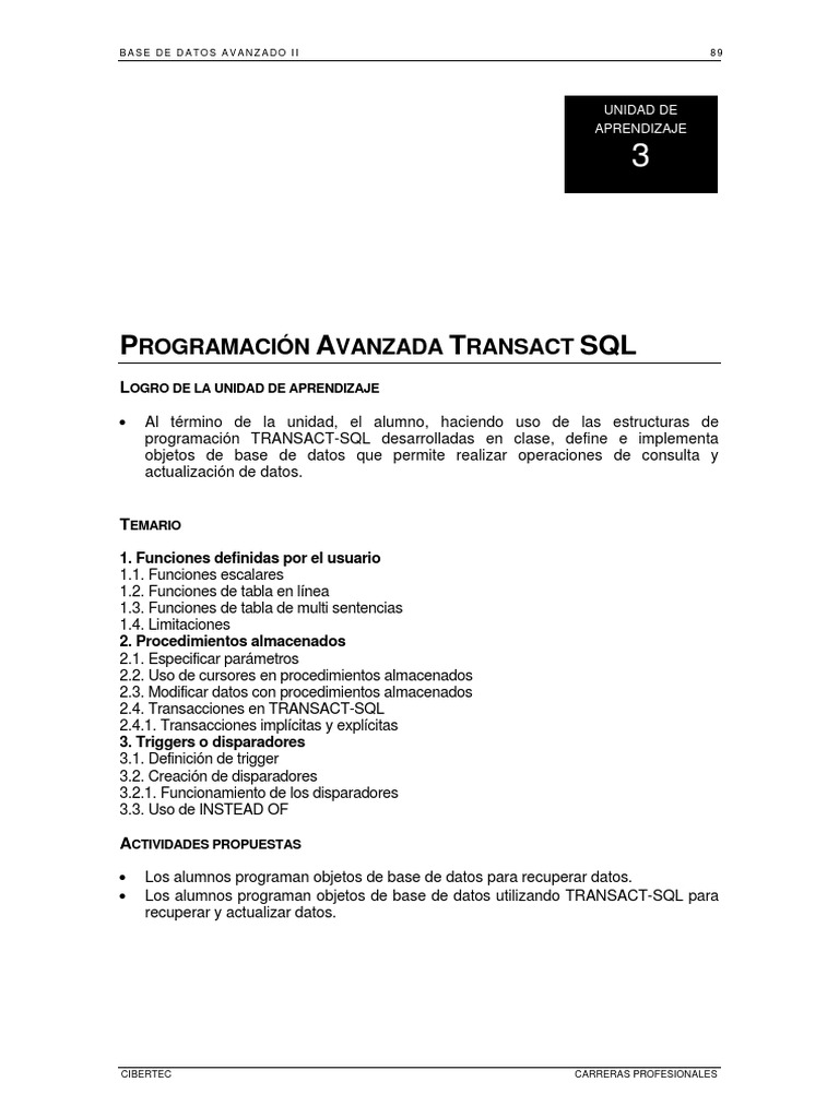 SQL Server Programacion Avanzada | PDF | SQL | Servidor SQL de Microsoft