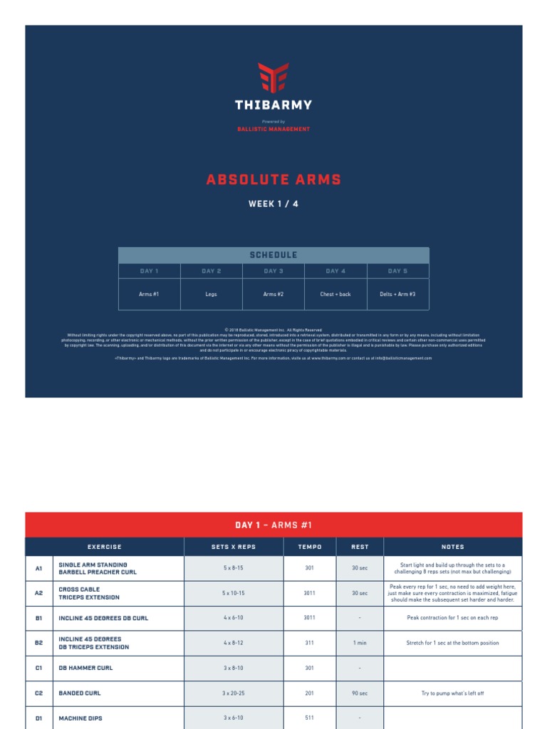 Absolute Arms: Week 1 / 4 | PDF | Physical Fitness | Strength Training