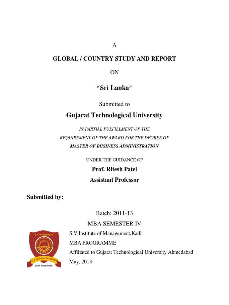 "Sri Lanka": Global / Country Study and Report | PDF | Economic Growth ...