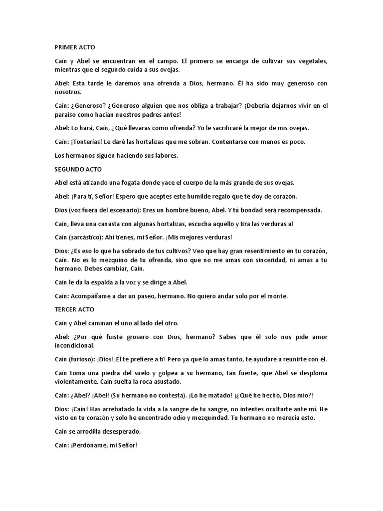 Historia de Caín y Abel para Niños | PDF