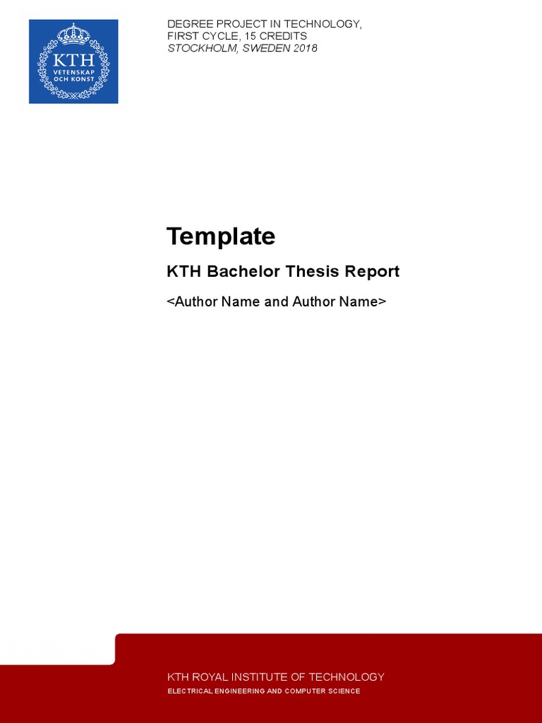 KTH Bachelor Thesis Report Template | PDF | Methodology | Science