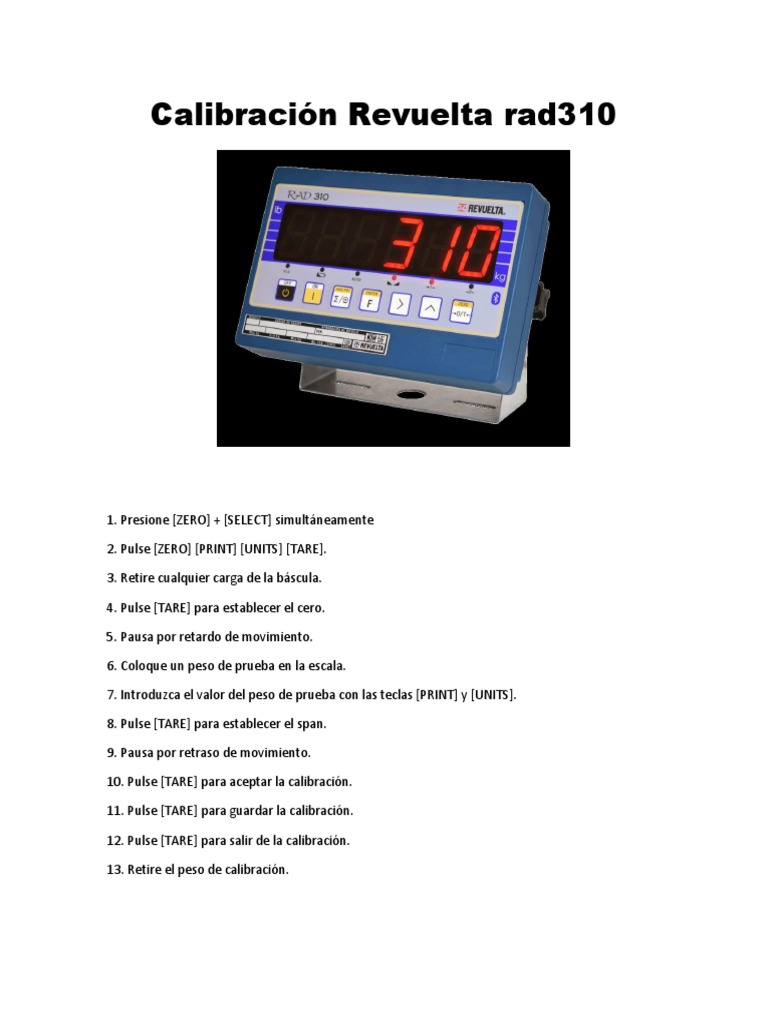 Calibración Revuelta Rad310 | PDF
