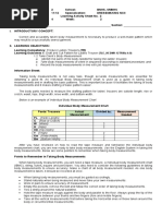 A Detailed Lesson Plan in Dressmaking | PDF | Measurement | Lesson Plan
