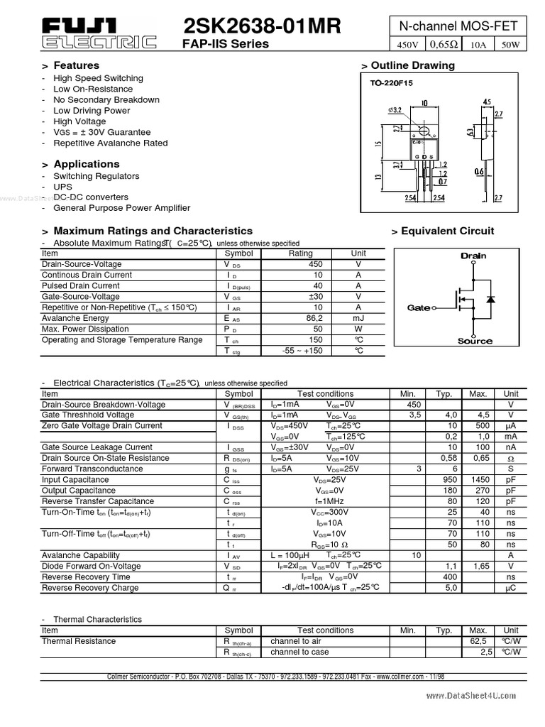 Data Sheet | PDF | Field Effect Transistor | Diode