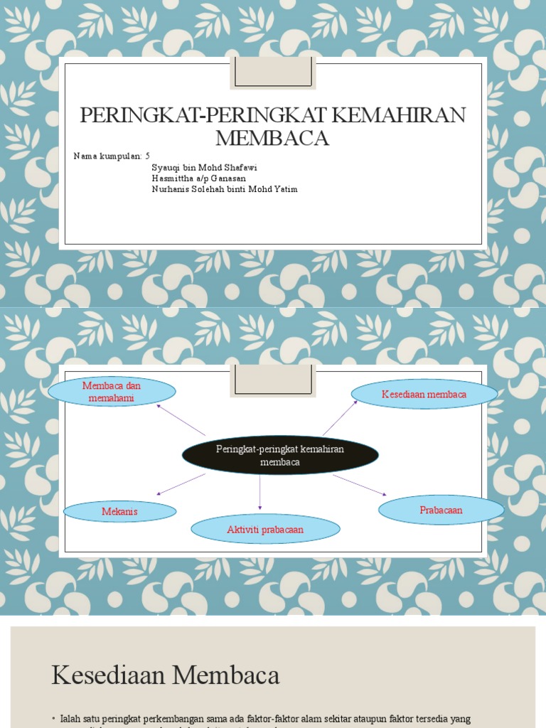 TUTORIAL 8 Peringkat-Peringkat Kemahiran Membaca BMM 1034 | PDF