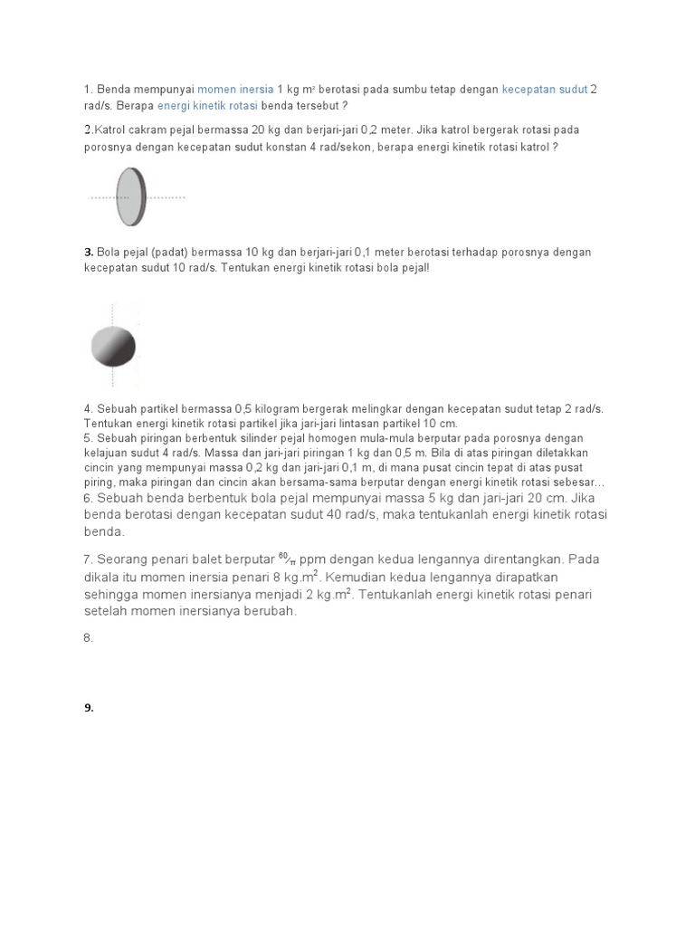 Latihan Soal Ke 4 Energi KInetik Rotasi | PDF