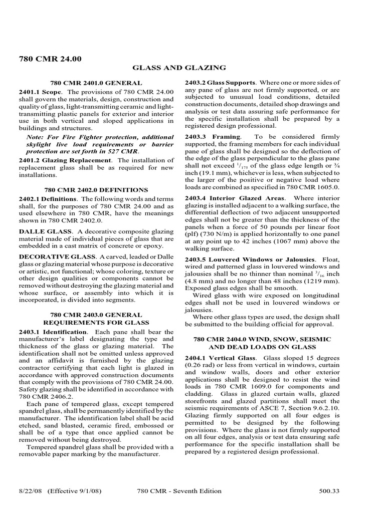 Glass and Glazing: Skylight Live Load Requirements or Barrier ...