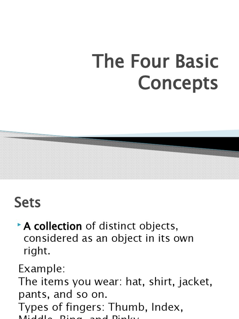 4-The Four Basic Concepts | PDF | Set (Mathematics) | Integer