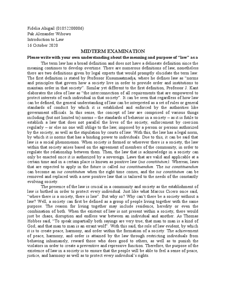 ITL Mid Term Exam | PDF | Rule Of Law | Science