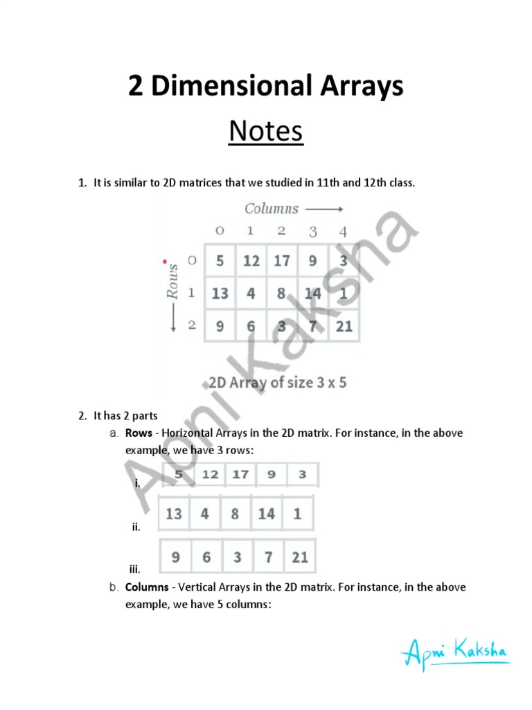 2D Arrays: Concepts and Traversals | PDF | Matrix Theory | Matrix (Mathematics)