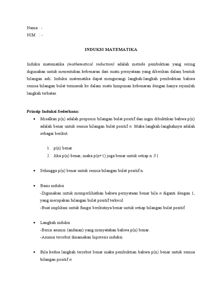 Matdis - Induksi Matematika | PDF