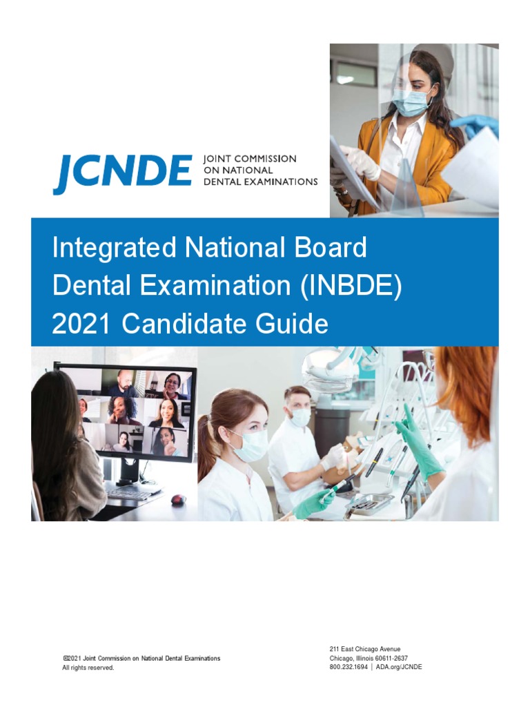 Integrated National Board Dental Examination (INBDE) 2021 Candidate ...