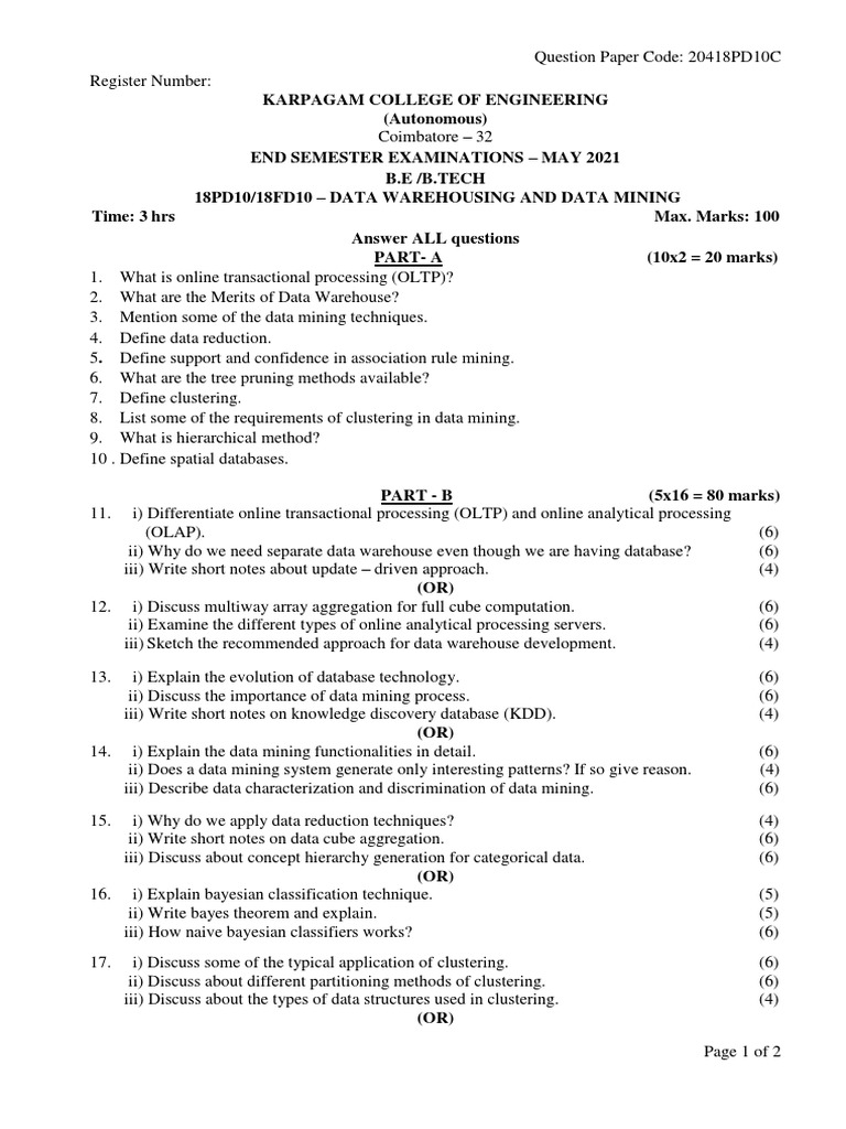 DWDM | PDF | Data Warehouse | Cluster Analysis