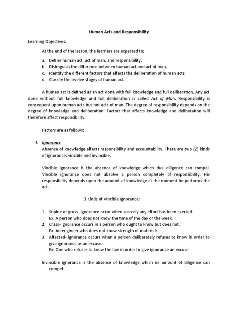 Understanding Human Acts | PDF | Philosophical Theories | Learning