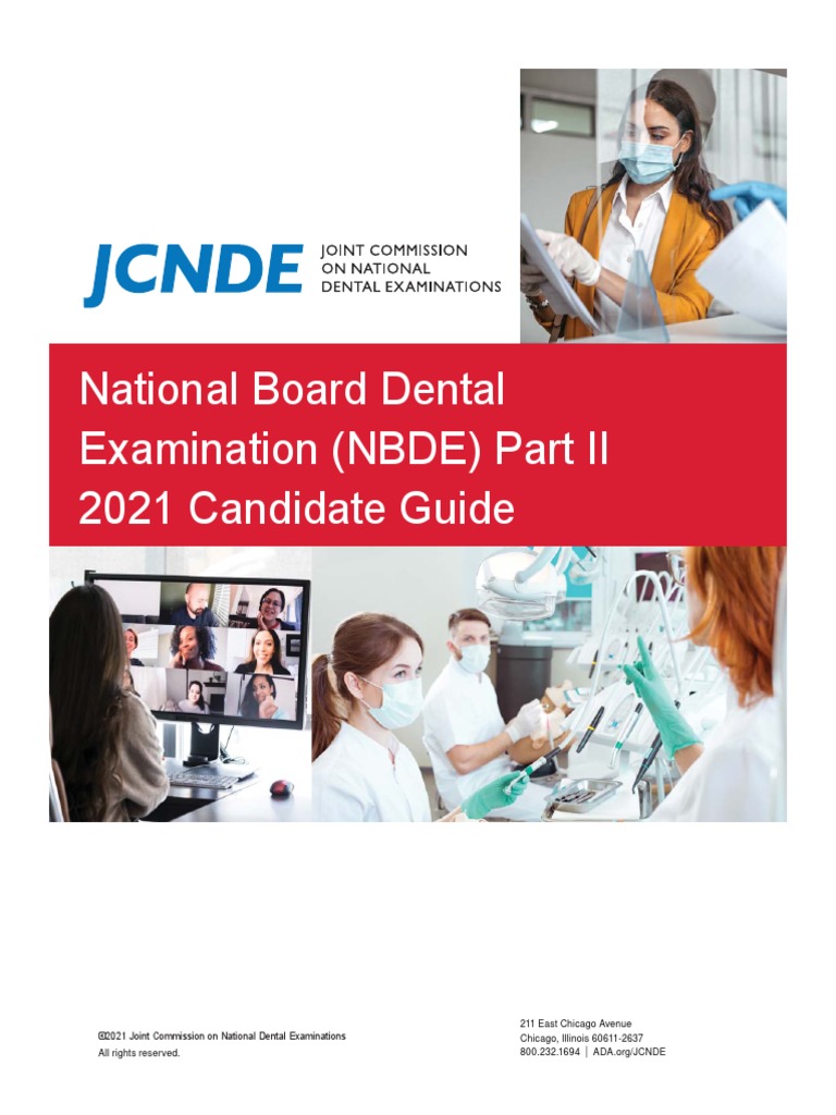 National Board Dental Examination (NBDE) Part II 2021 Candidate Guide ...