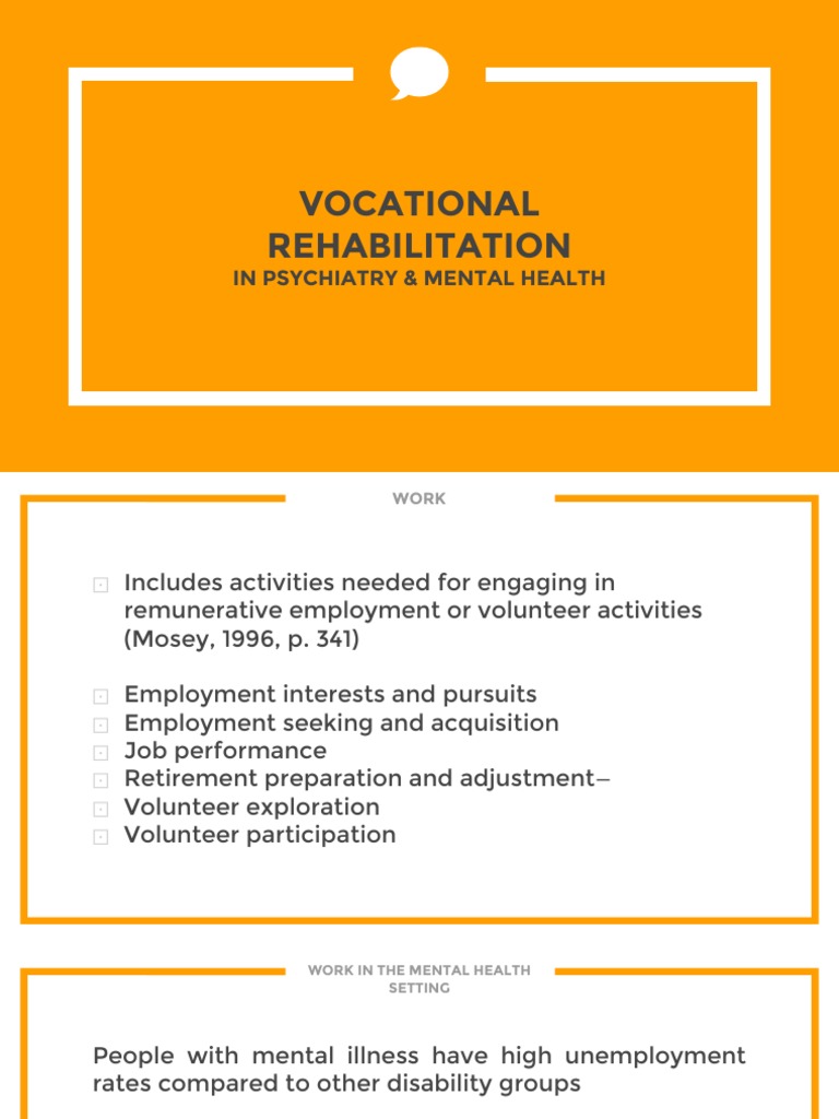OTMH - Voc Rehab Handouts | PDF | Mental Disorder | Physical Therapy