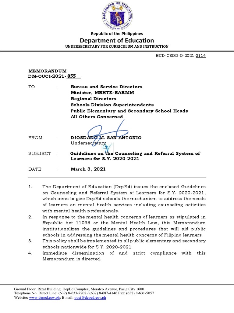 DM-OUCI-2021-055 - 3-4 CSDD-O-2114-Guidelines-Counseling-and-Referral-System-for-Learners-SY ...