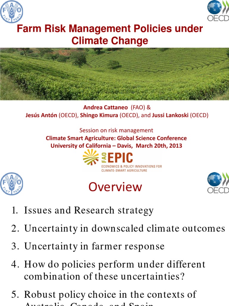 Farm Risk Management Policies Under Climate Change | PDF | Insurance ...