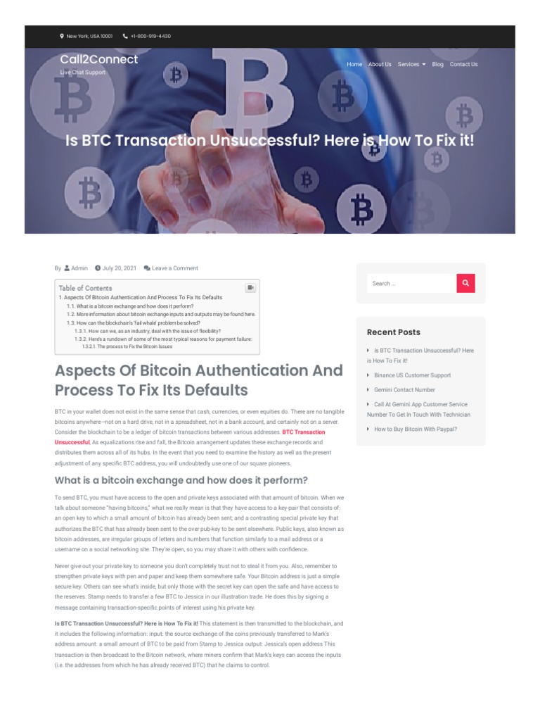 BTC Transaction Unsuccessful | PDF | Bitcoin | Credit Card