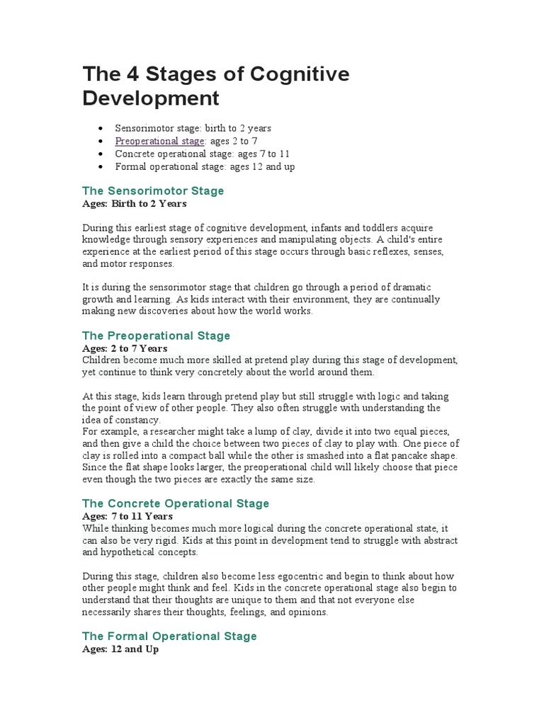 Cognitive Development | PDF | Cognitive Development | Human Development