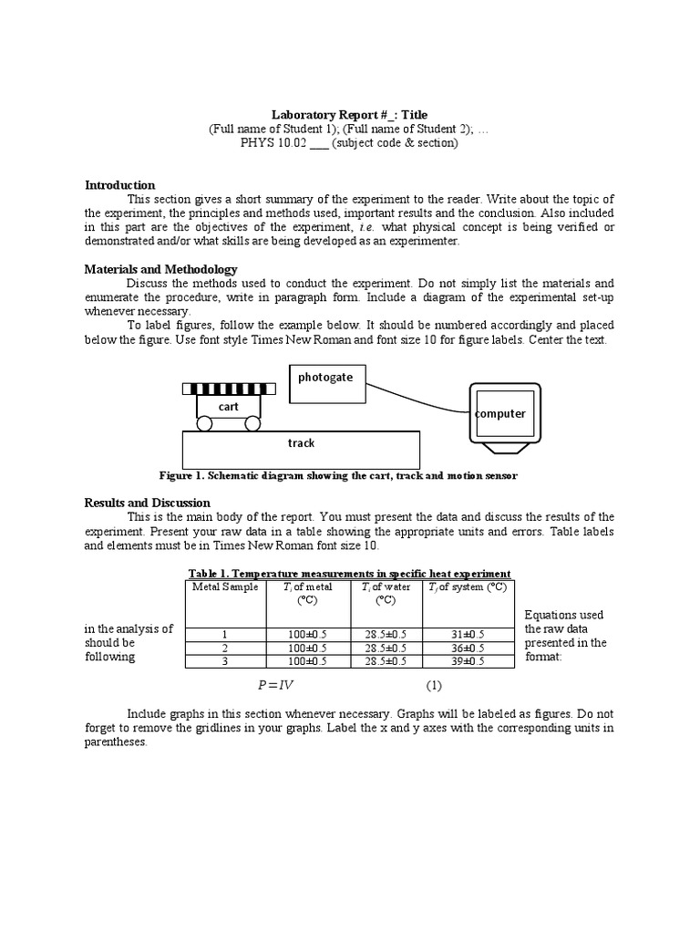 Laboratory Report # - : Title: Figure 1. Schematic Diagram Showing The ...