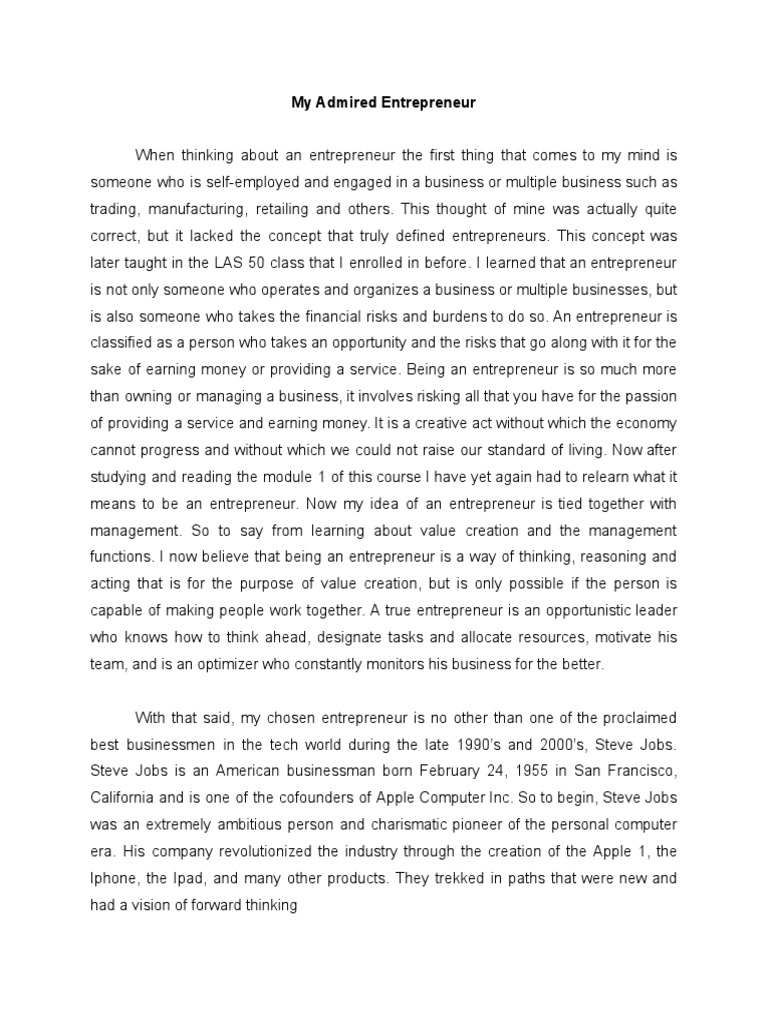 Reflection Paper LAS 20 | PDF | Entrepreneurship | Apple Inc.