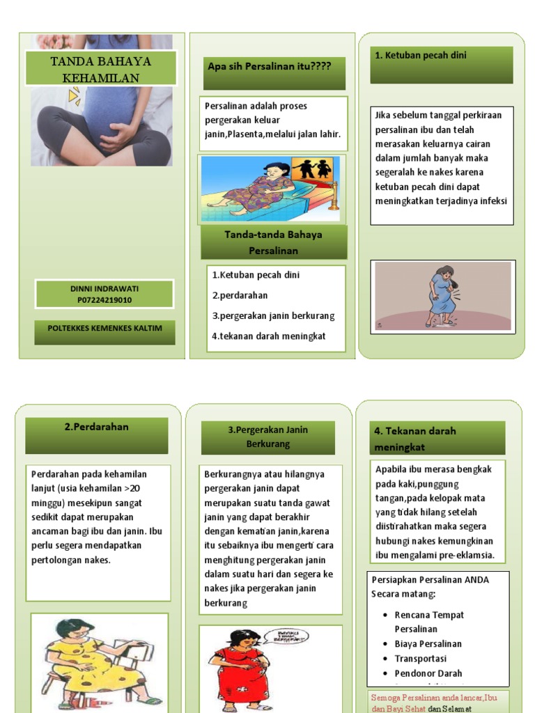 Leaflet Tanda Bahaya Kehamilan D3 | PDF