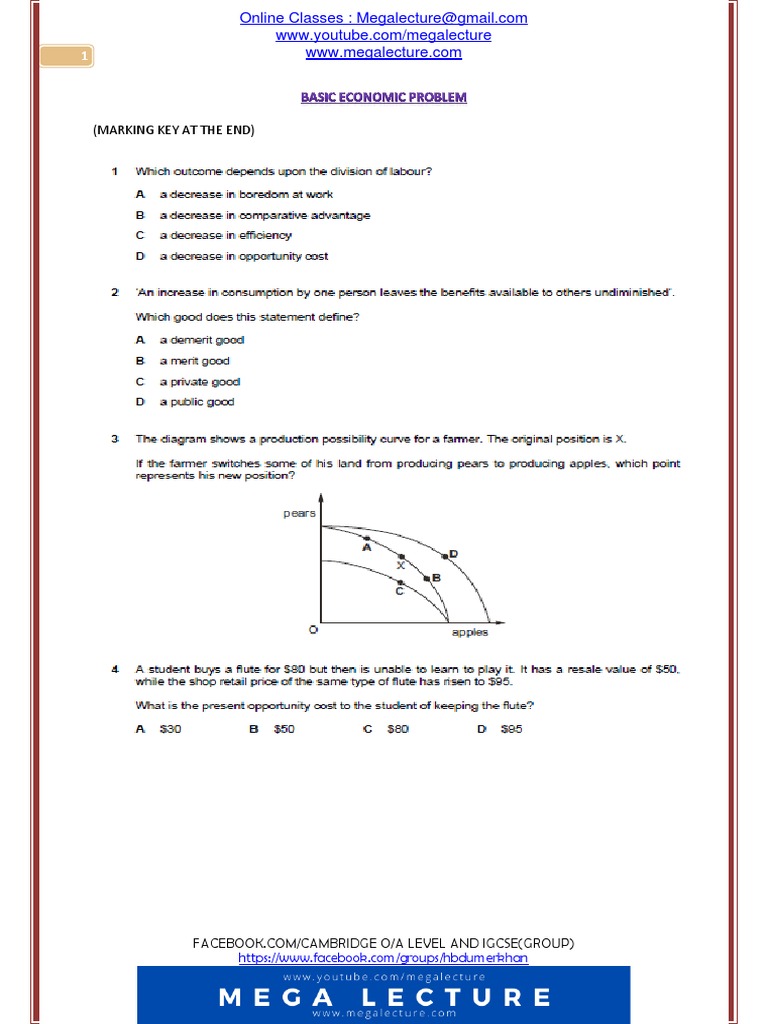 Microeconomics MCQ | PDF | Students | World Wide Web